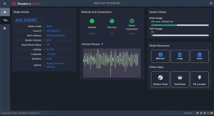 Introducing the New Raspberry Shake Control Center